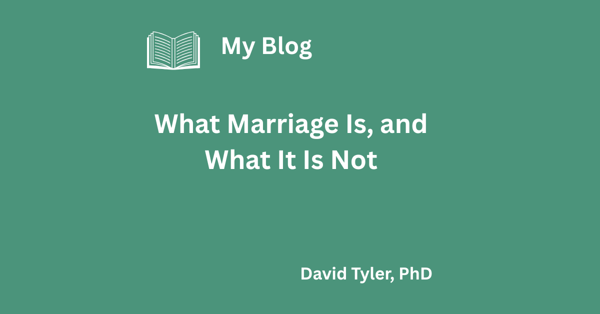 What Marriage Is, and What It Is Not | Biblical Marriage